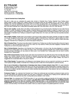 Fillable Online EXTENDED HOURS DISCLOSURE AGREEMENT Fax Email Print ...