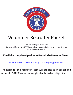 Fillable Online Emailthecompletedpacket to Recruit the Recruiter Team ...