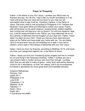 Fillable Online Prayer for Prosperity Fax Email Print - pdfFiller