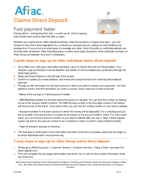 Fillable Online Claims Direct Deposit Fax Email Print - pdfFiller