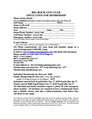 Fillable Online BIG ROCK GUN CLUB Fax Email Print - pdfFiller