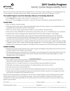 Fillable Online Family Cookie Responsibility Form Fax Email Print ...