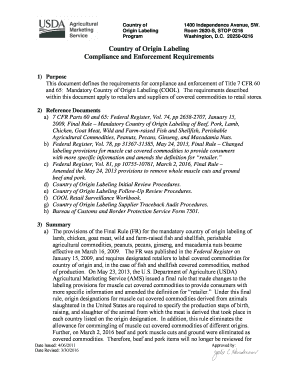 Fillable Online ams usda Country of Origin Labeling Compliance and ...