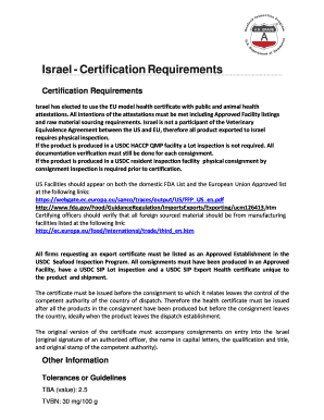 Fillable Online Israel - Certification Requirements Fax Email Print ...