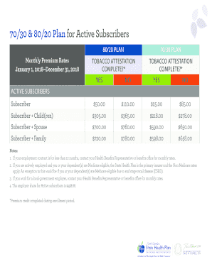 Fillable Online 70/30 & 80/20 Plan for Active Subscribers Fax Email ...