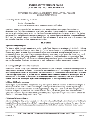 Fillable Online court cacd uscourts This package includes the following ...