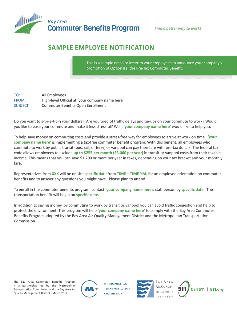 Fillable Online This is a sample email or letter to your employees to ...