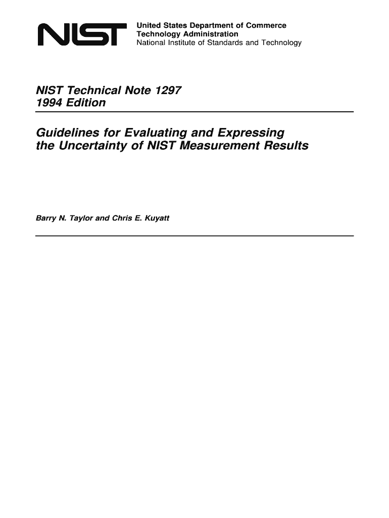 Fillable Online NIST Technical Note 1297 Fax Email Print - pdfFiller
