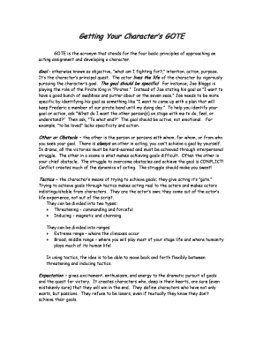 Fillable Online Getting Your Characters GOTE Fax Email Print - pdfFiller