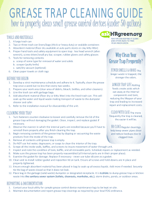 Fillable Online GREASE TRAP CLEANING GUIDE Fax Email Print - pdfFiller