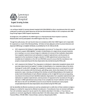 Lawrence General Hospital Public Letter 340B Drug Discount Program ...