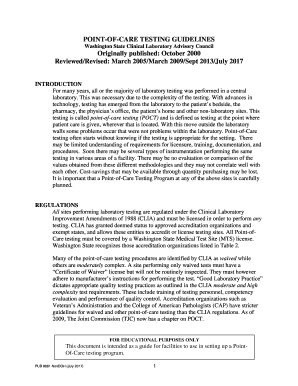 Fillable Online POINT-OF-CARE TESTING GUIDELINES Fax Email Print ...