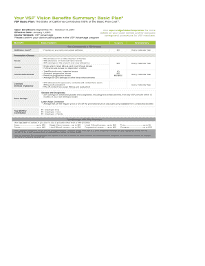 Fillable Online Your VSP Vision Benefits Summary: Basic Plan* Fax Email ...