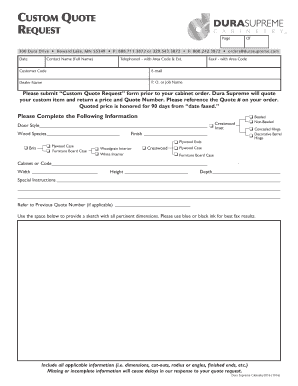 Fillable Online CUSTOM QUOTE Fax Email Print - pdfFiller