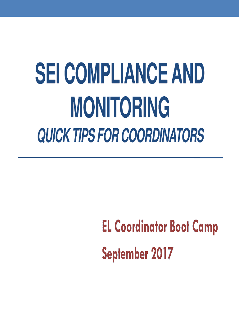 Fillable Online SEI COMPLIANCE AND Fax Email Print - pdfFiller