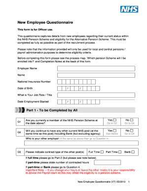 Fillable Online New Employee Questionnaire Fax Email Print - pdfFiller