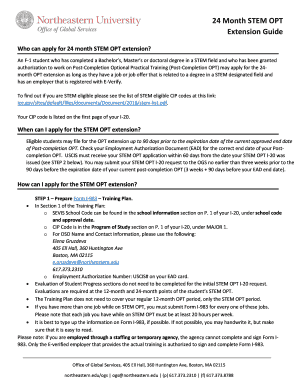 Fillable Online northeastern 24 Month STEM OPT Fax Email Print - pdfFiller