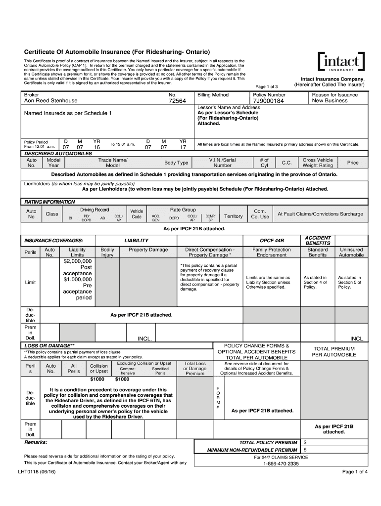 Insurance Policy Coverage Fill Online Printable Fillable Blank 