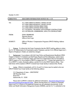 Fillable Online Office of Workers' Compensation Programs (OWCP) Fax ...