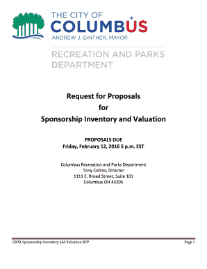 Fillable Online Sponsorship Inventory and Valuation Fax Email Print ...