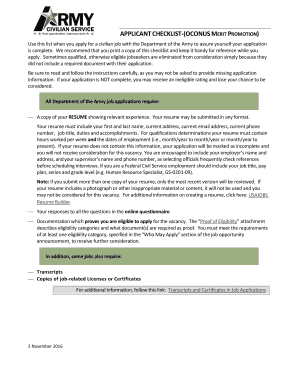 Fillable Online cpol army APPLICANT CHECKLIST-(OCONUS MERIT PROMOTION ...