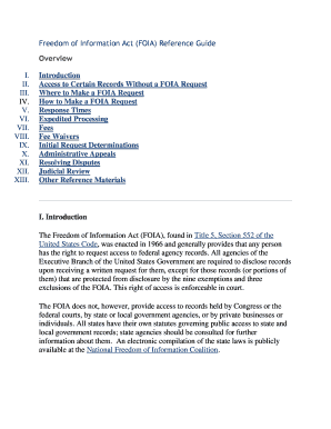 Fillable Online Freedom of Information Act (FOIA) Reference Guide Fax ...