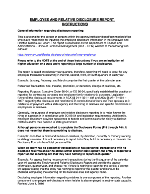 Fillable Online EMPLOYEE AND RELATIVE DISCLOSURE REPORT Fax Email Print ...