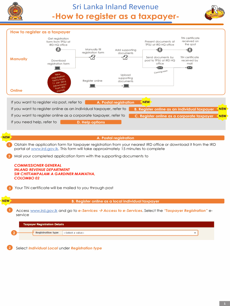 Fillable Online -How to register as a taxpayerHow to register as a ...