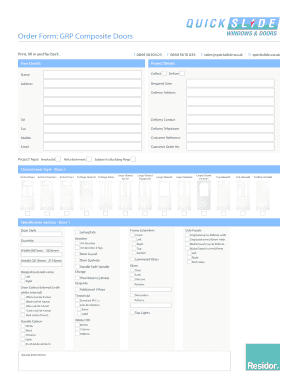 Fillable Online Order Form: GRP Composite Doors Fax Email Print - pdfFiller