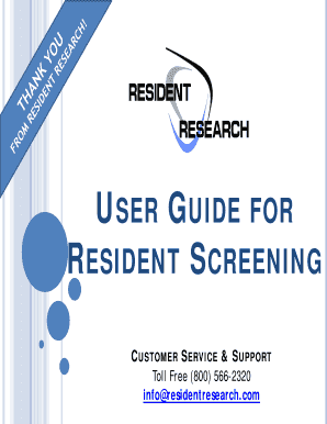 Fillable Online RESIDENT SCREENING Fax Email Print - pdfFiller