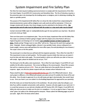 Fillable Online System Impairment and Fire Safety Plan Fax Email Print ...