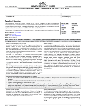 Fillable Online CERTIFICATE OF COMPLETION (CCL) ADVISEMENT 2017-2018 ...