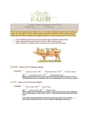 Fillable Online Custom Order Mangalitsa Pork Form Fax Email Print ...