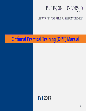 Fillable Online Optional Practical Training (OPT) Manual Fax Email ...
