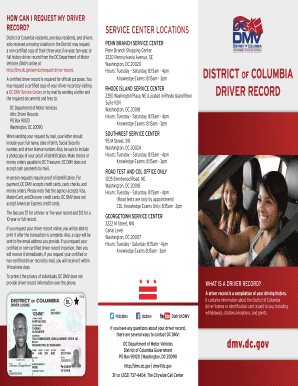 Fillable Online dmv dc DRIVER RECORD DISTRICT OF COLUMBIA - dmv dc Fax ...