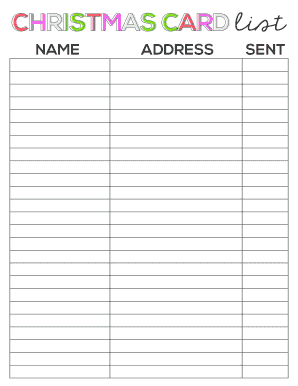 Fillable Online CHRISTMAS CARD list Fax Email Print - pdfFiller