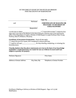 Fillable Online CERTIFICATE OF MAILING OR Fax Email Print - pdfFiller