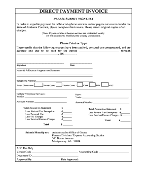 Fillable Online DIRECT PAYMENT INVOICE Fax Email Print - pdfFiller