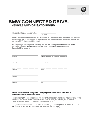 Fillable Online BMW CONNECTED DRIVE Fax Email Print - pdfFiller