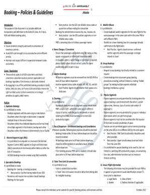 Fillable Online Booking Policies & Guidelines Fax Email Print - pdfFiller
