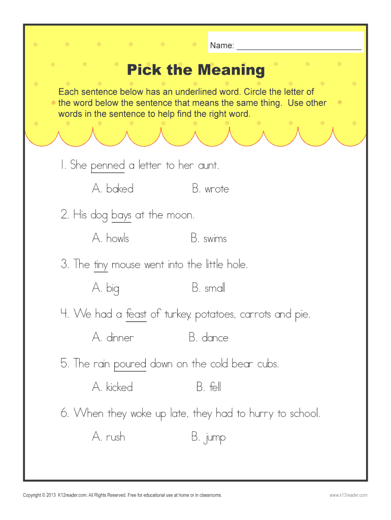 Fillable Online Pick the Meaning Fax Email Print - pdfFiller