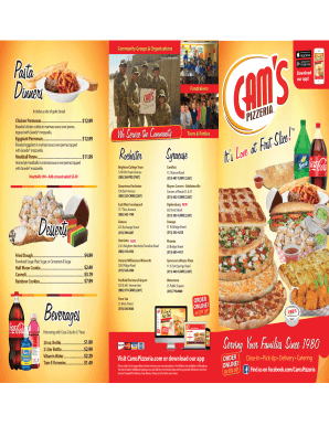 Fillable Online Print Menu - Cam's Pizzeria Fax Email Print - pdfFiller