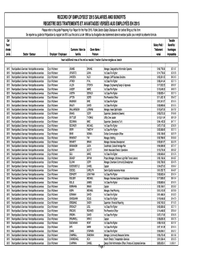 Fillable Online RECORD OF EMPLOYEES' 2015 SALARIES AND BENEFITS Fax ...