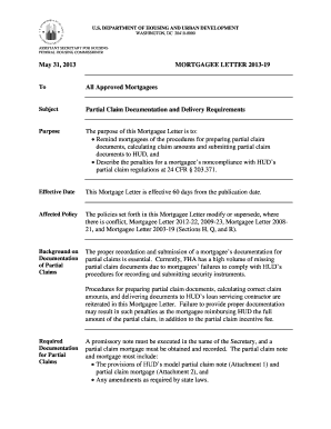 Fillable Online Partial Claim Documentation and Delivery Requirements ...
