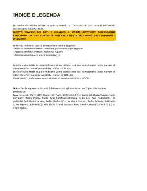 Fillable Online Le tavole statistiche incluse in questo rilascio si ...