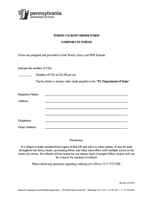 Fillable Online FORMS CD-ROM ORDER FORM Fax Email Print - pdfFiller