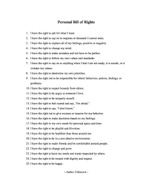 Fillable Online Personal Bill of Rights Fax Email Print - pdfFiller