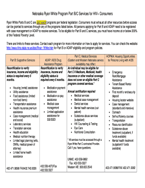Fillable Online dhhs ne Nebraska Ryan White Program Part B/C Services ...