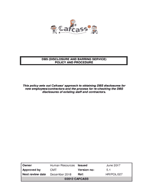 Fillable Online DBS (DISCLOSURE AND BARRING SERVICE) Fax Email Print ...