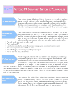 Fillable Online Providing IPS* Employment Services to Young Adults Fax ...